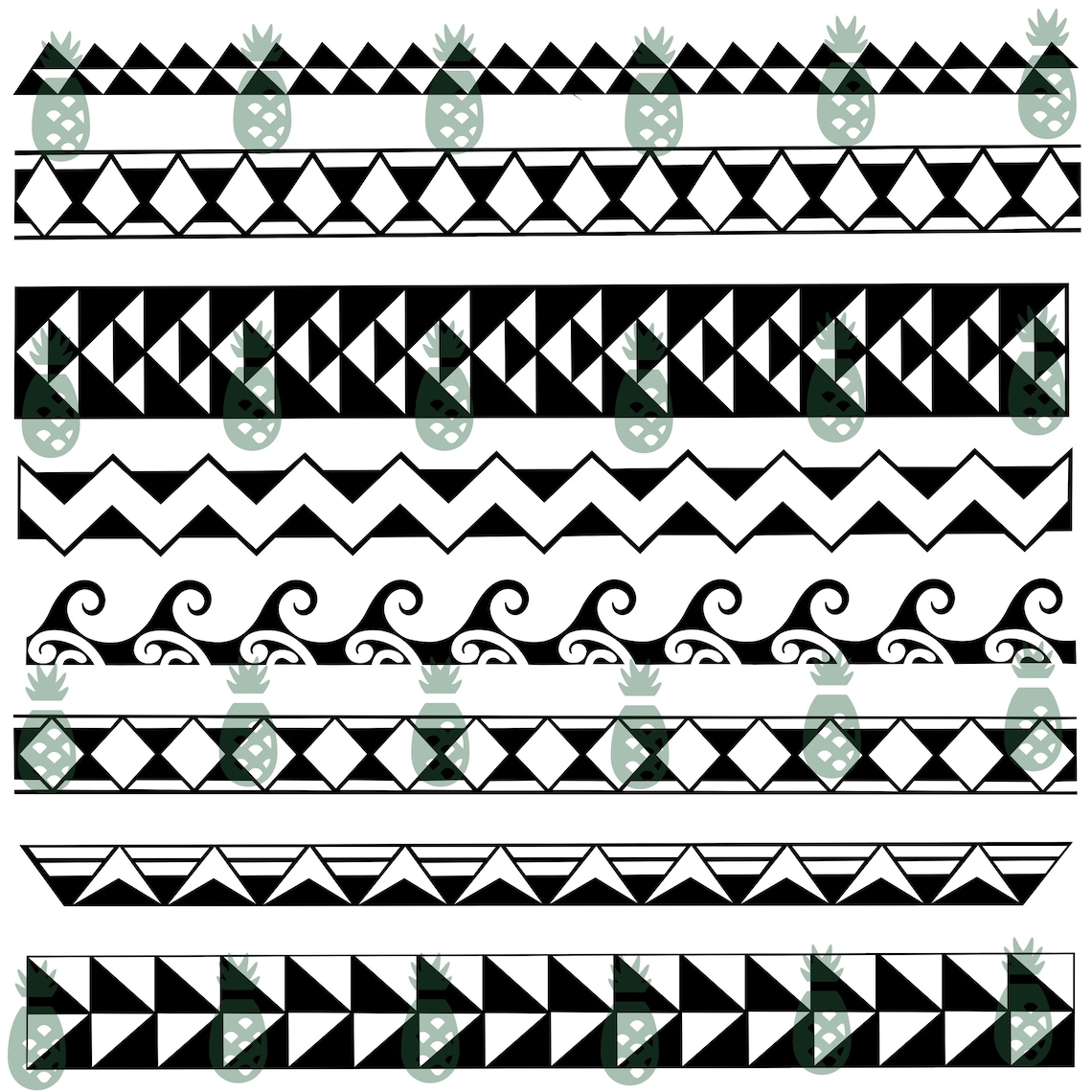 Polynesian Tribal Border Pack SVG/PNG | Etsy