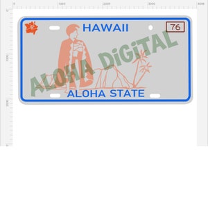 PNG 3 Hawaii Aloha State License Plate Designs - Etsy