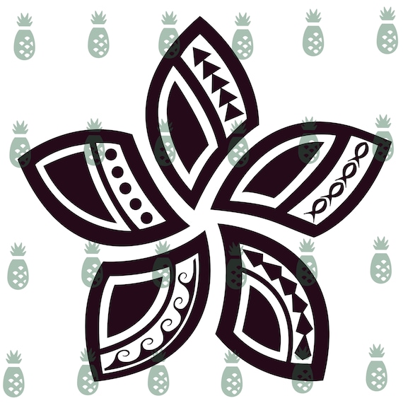 NEW Polynesian Tribal Plumeria Flower SVG/PNG - Etsy