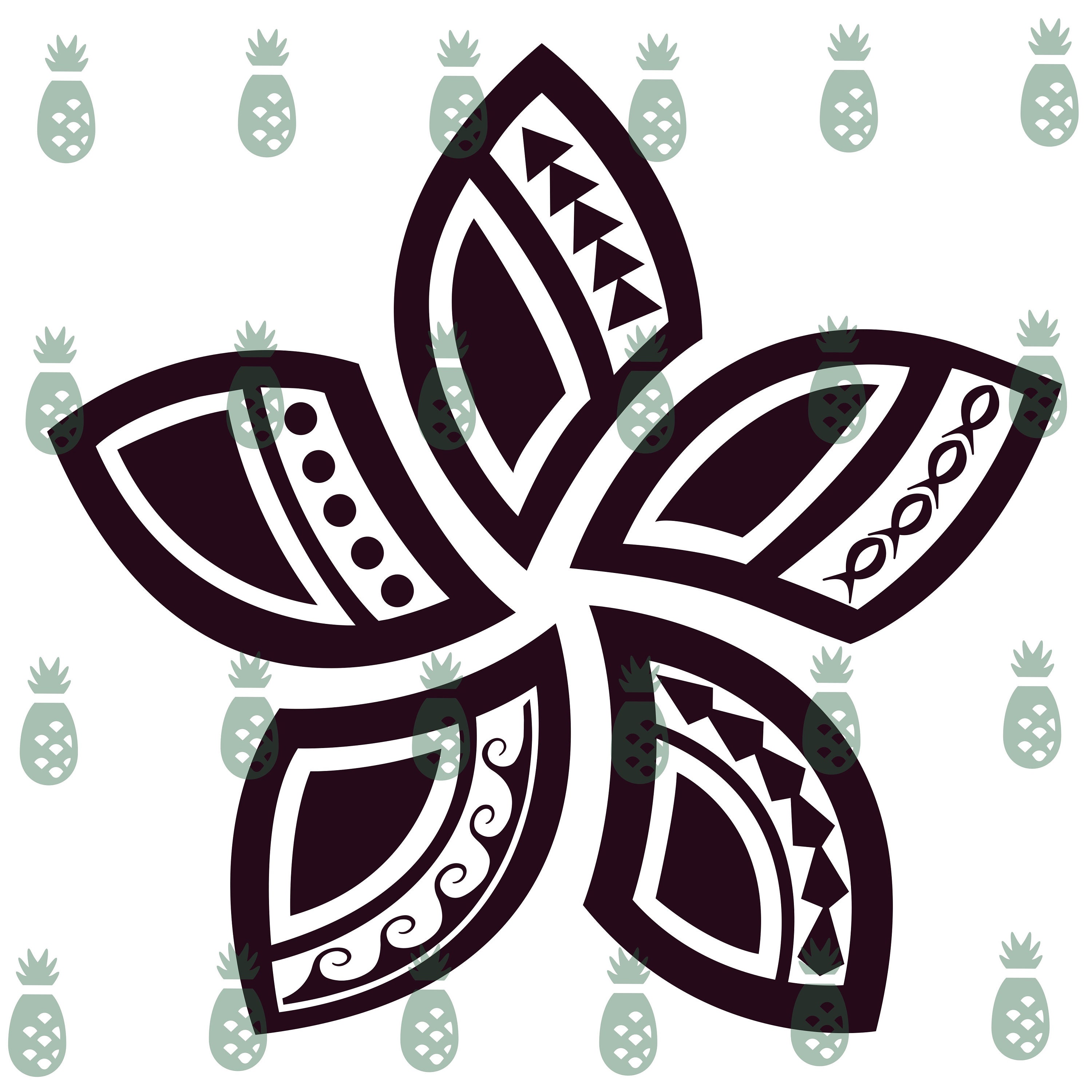 Hawaiian Tribal Flower Designs