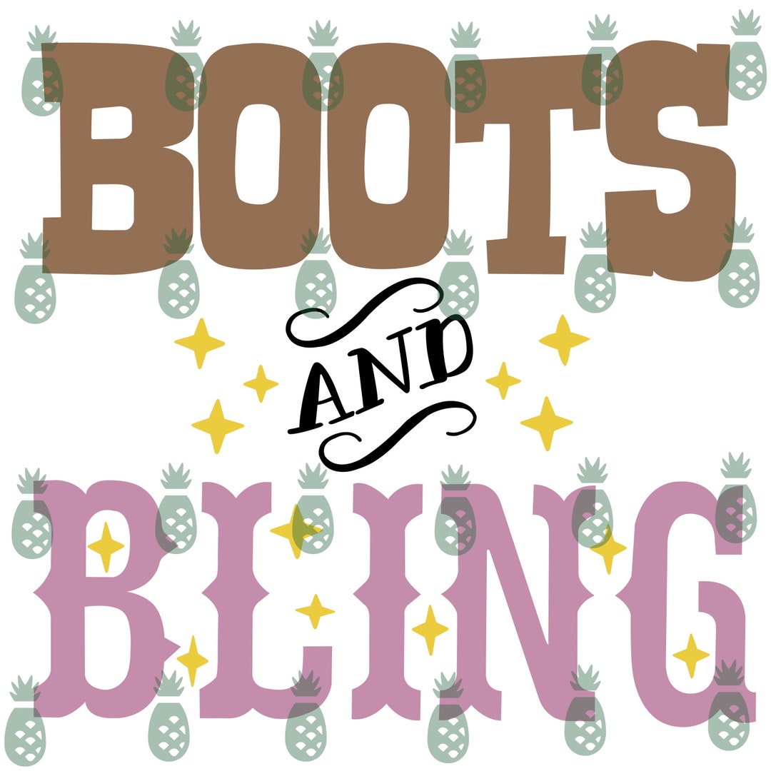Boots and Bling Text SVG - Etsy