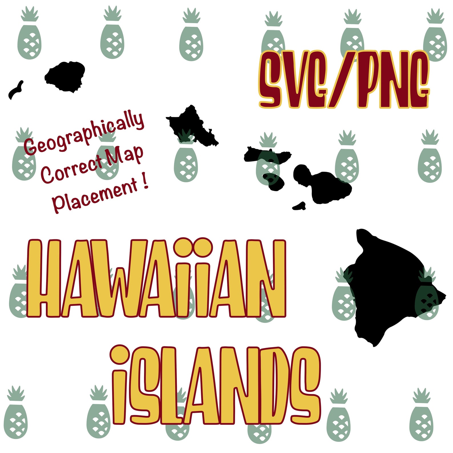 Hawaiian Islands SVG/PNG - Etsy