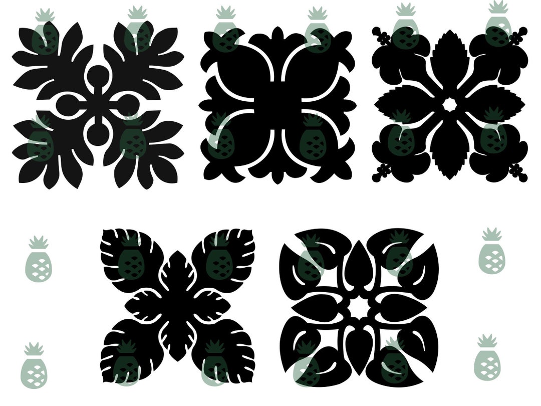 PNG** 5-pack Hawaiian Quilt Block Digital Files - Etsy