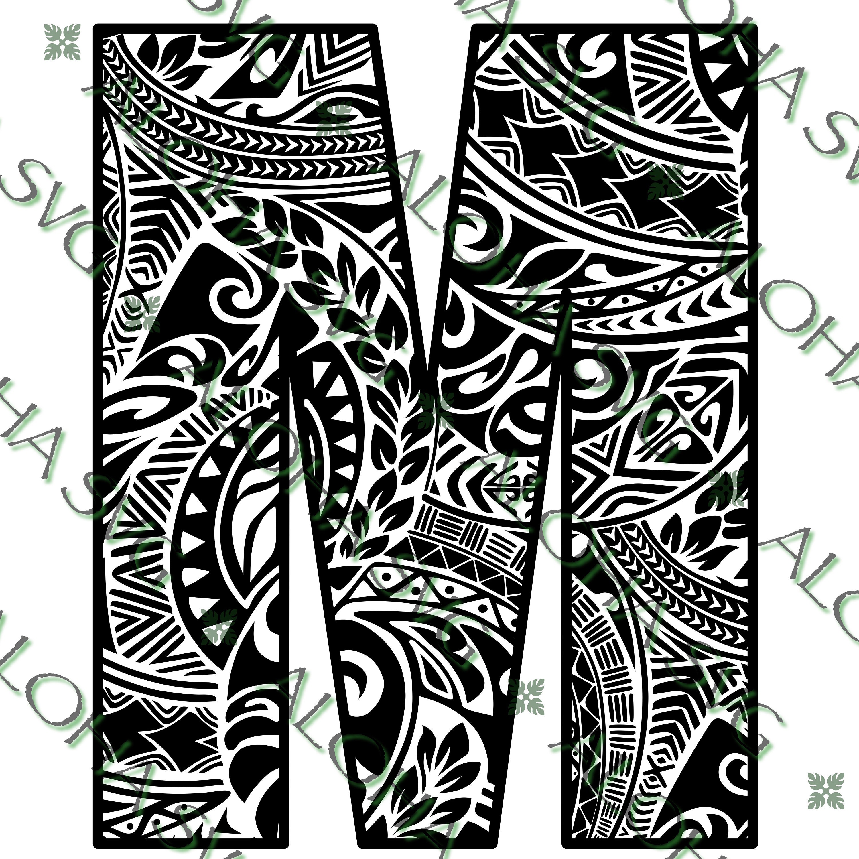 Polynesian Tribal Letter M Balibold Font - Etsy