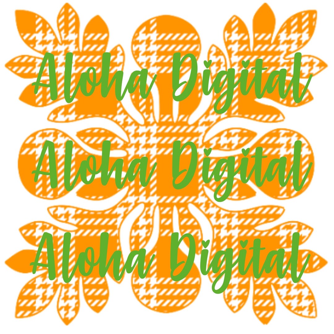Hawaiian Orange Palaka Ulu Design SVG & PNG - Etsy