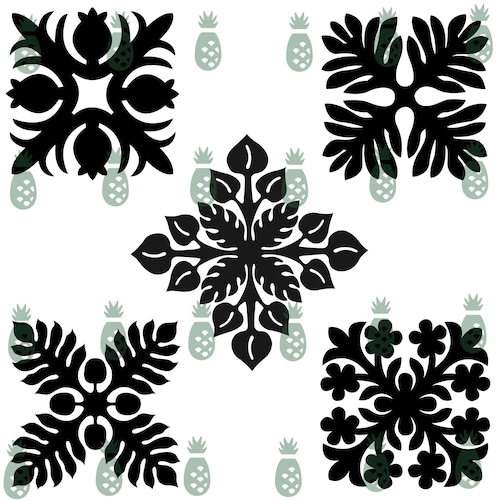 PNG 5-pack Hawaiian Quilt Block Digital Files - Etsy