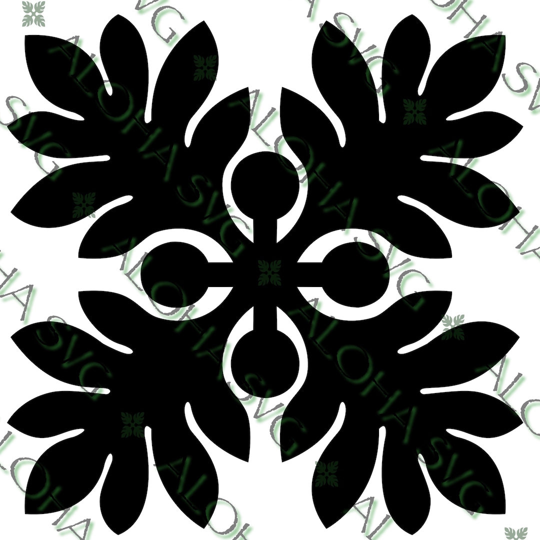 Ulu Hawaiian Quilt Block Design SVG/PDF/PNG - Etsy