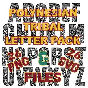 DIGITAL Polynesian Tribal SVG & PNG Letter Pack - Balibold Font - Etsy