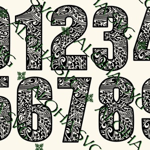 Polynesian Tribal Team Jersey Numbers Balibold Font PNG Pack - Etsy