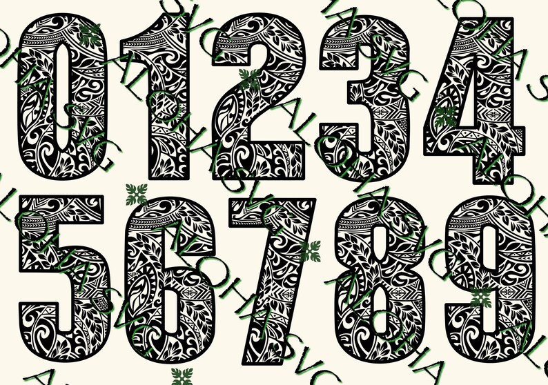 Polynesian Tribal Team Jersey Numbers Balibold Font PNG Pack - Etsy