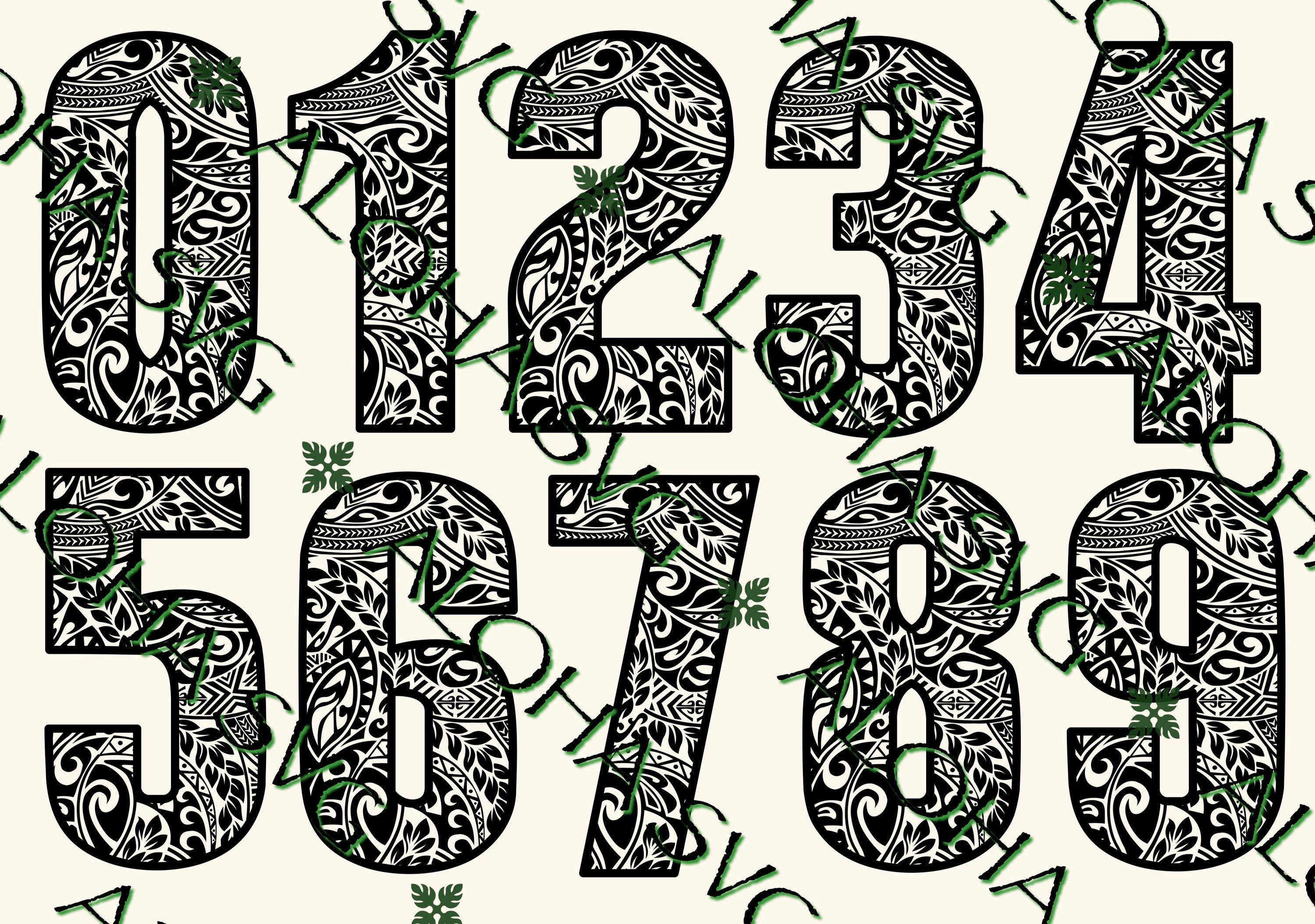 Polynesian Tribal Team Jersey Numbers Balibold Font PNG Pack - Etsy