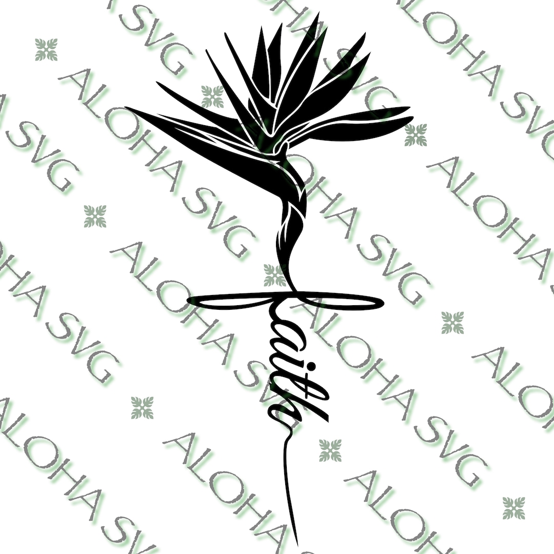 DIGITAL PNG/SVG Bird of Paradise Faith Script - Etsy