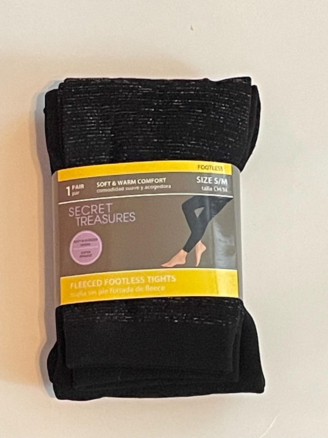 Secret Treasures S/M Soft and Warm Footless Fleeced Sparkle Tights - Etsy