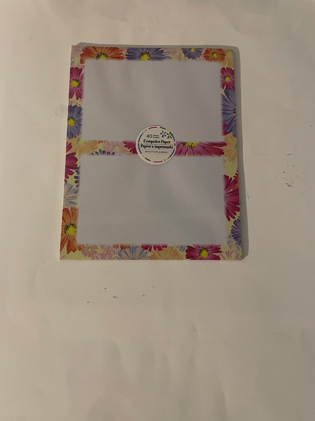 Colorful Flowers on Border and Center With Forty Sheets of Computer ...