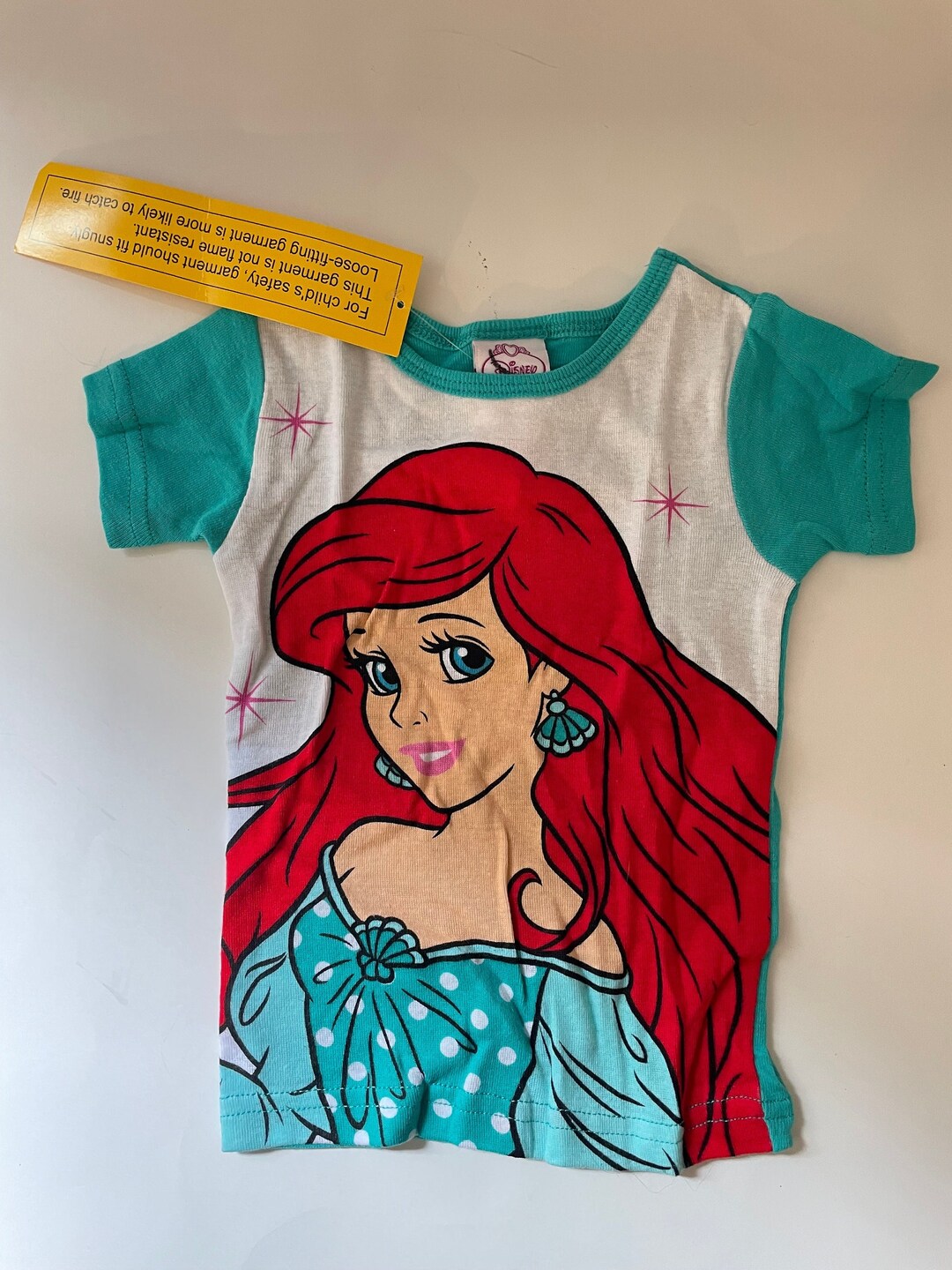 Short Sleeve Turquoise Disney Princess Ariel Size 2T Cotton Sleepwear ...