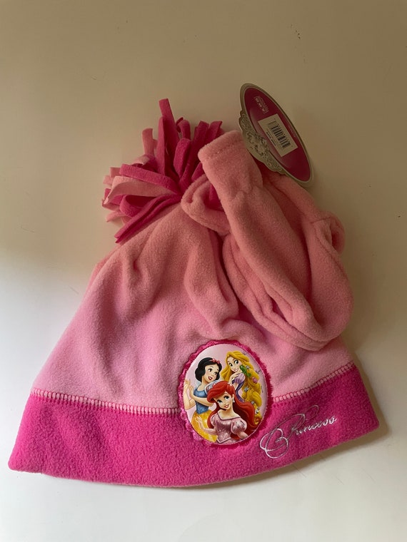 Disney Princesses Matching Pink Fleece Set Mittens An… - Gem