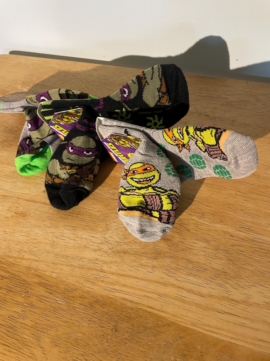 Three Different Pairs Mutant Ninja Turtle Boys Safety Toe Socks Shoe ...