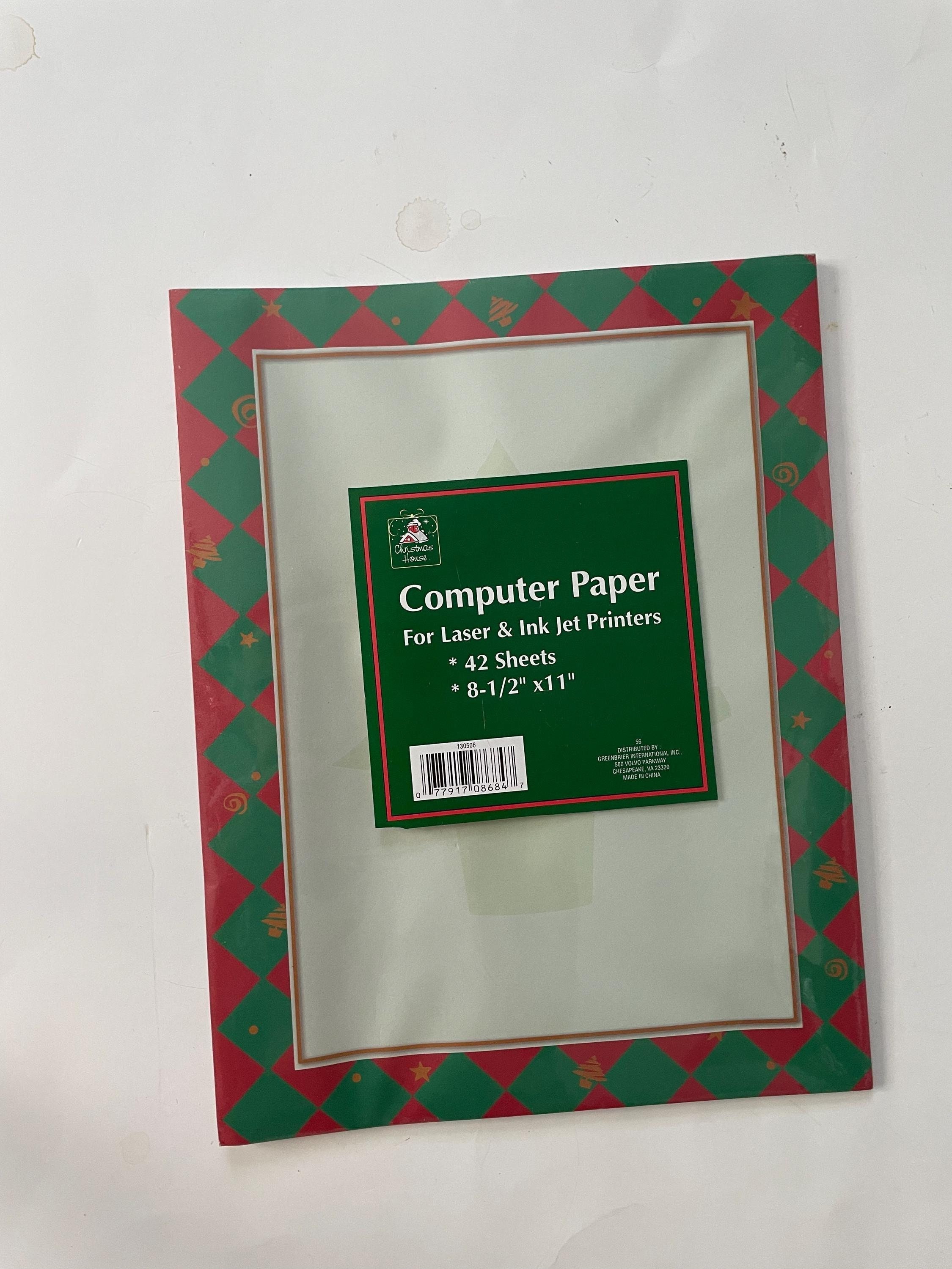 Christmas Computer Paper for Laser and Ink Jet Printers 42 Sheets - Etsy