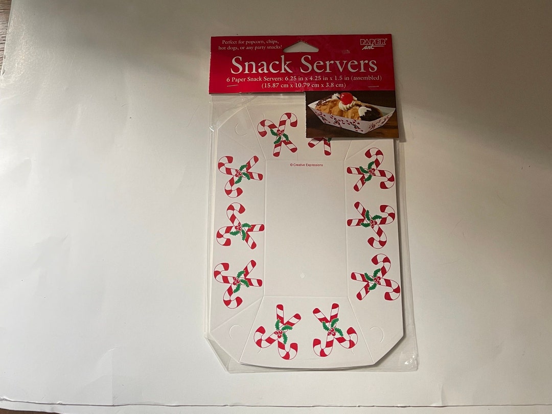 Six Paper Snack Servers With Holiday Christmas Candy Canes - Etsy