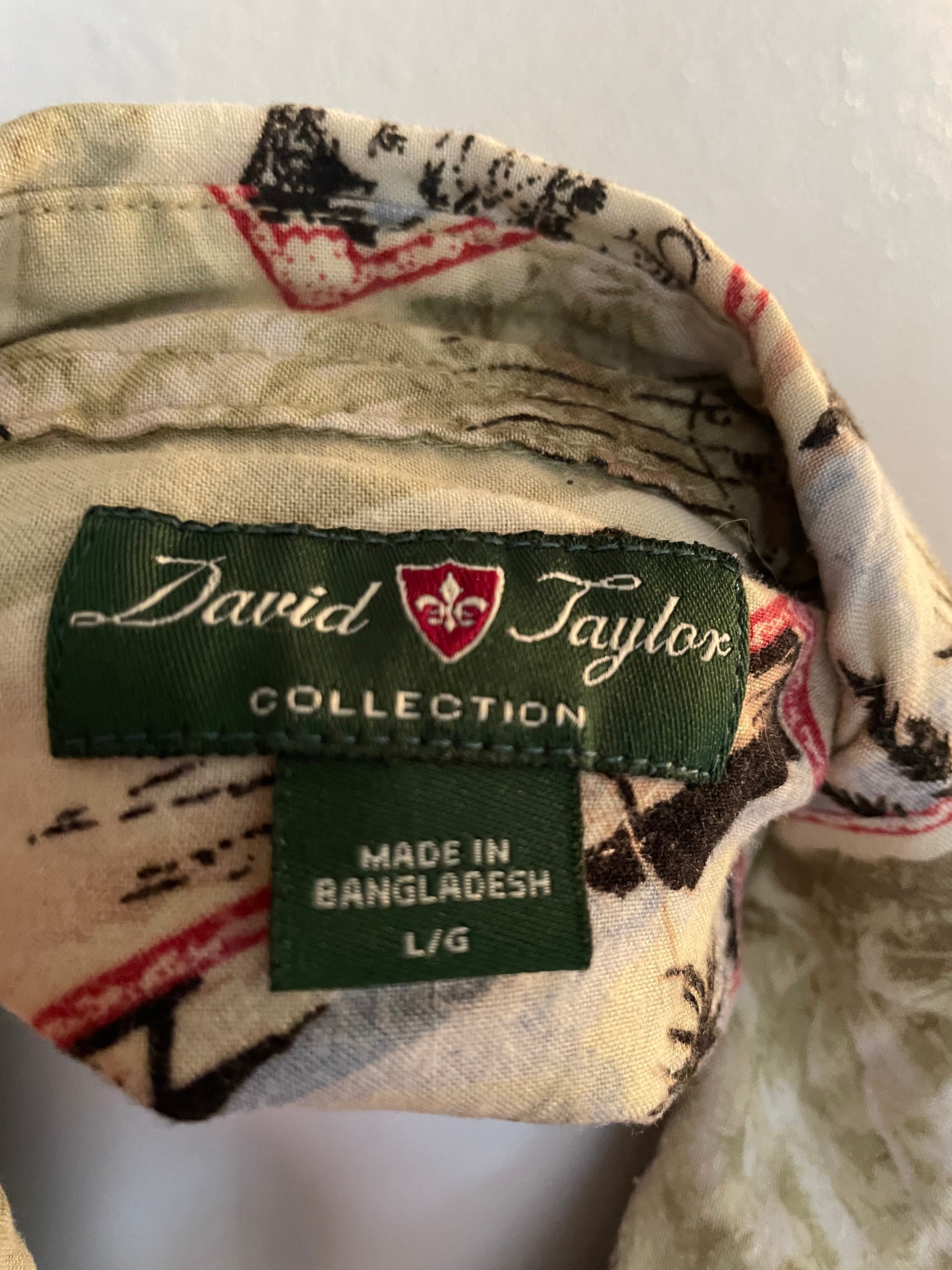 David Taylor Collection Mens Large Rayon Short Sleeve Shirt With ...