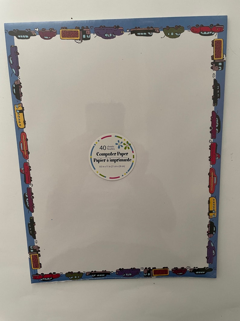 Buses and Different Cars on Border Computer Paper With Forty Sheets - Etsy