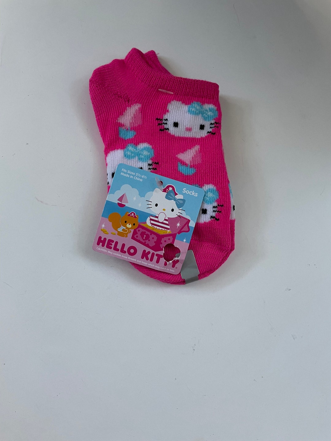 Girls Pink Hello Kitty Ankle Socks Fits Sizes 5 1/2 to 6 1/2 With Sail ...