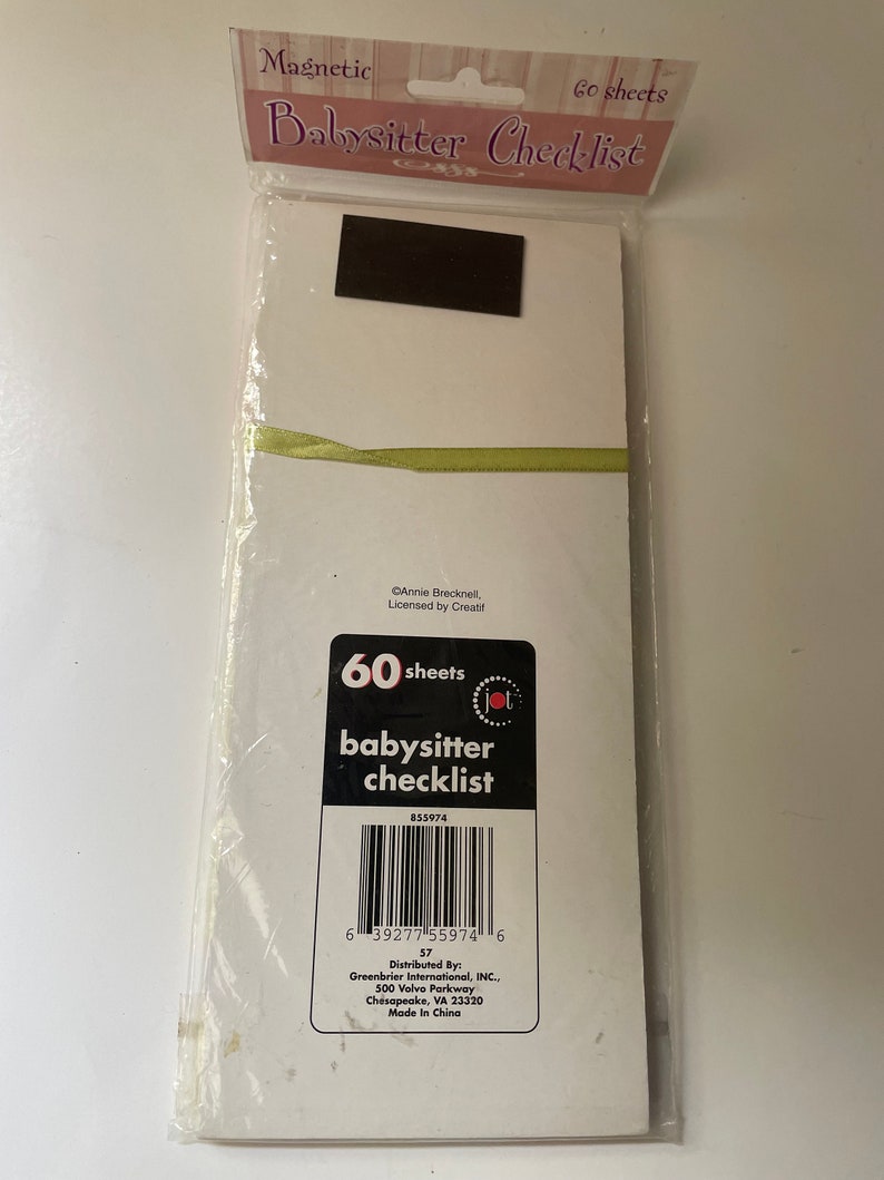 Magnetic Babysitter Checklist With Sixty Sheets - Etsy