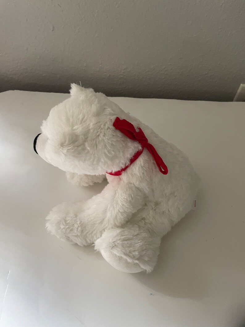 Soft White North Pole Polor Bear Wearing Red Bow - Etsy