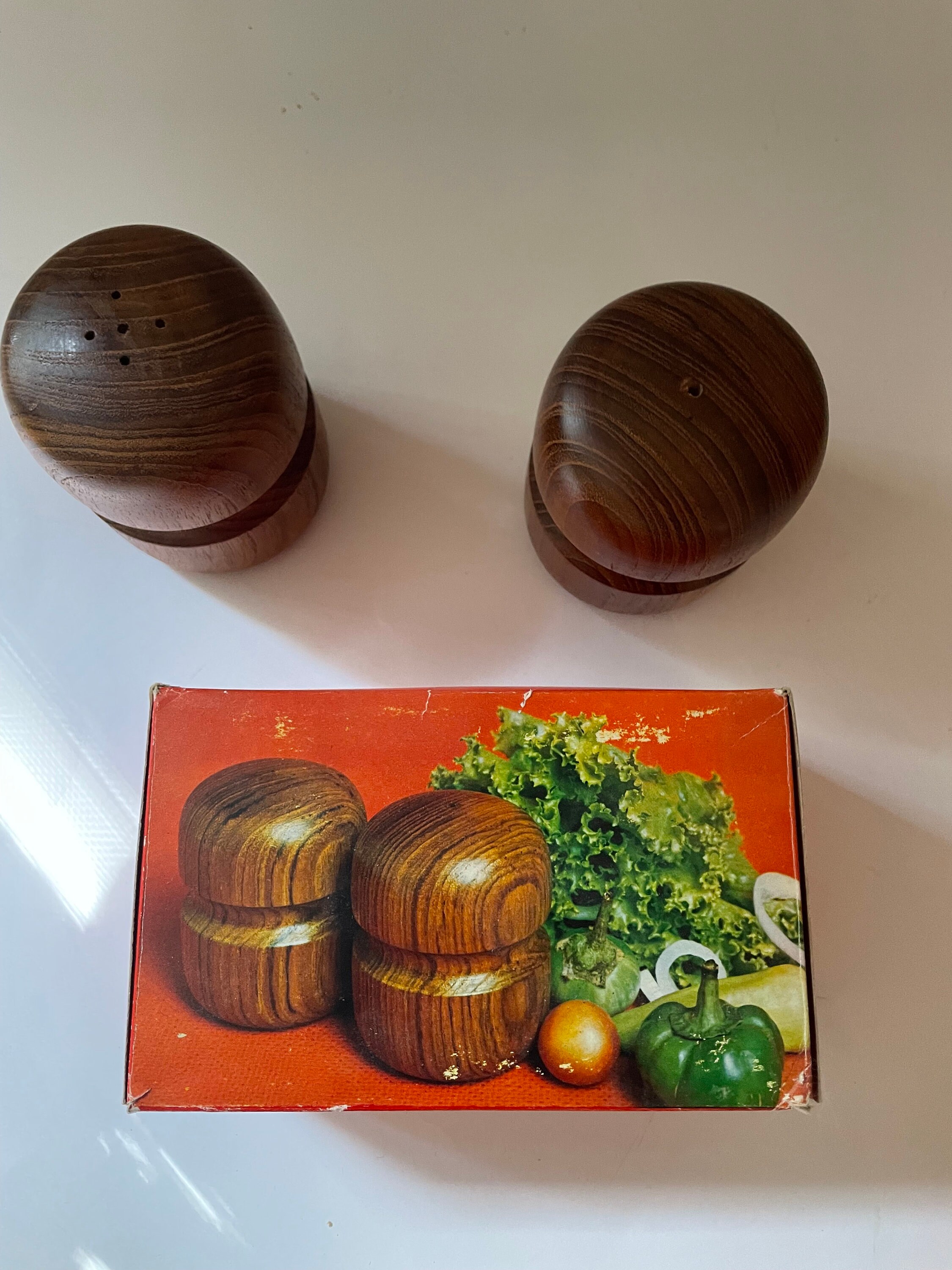 One Set of Solid Teak Wood Salt and Pepper Shakers - Etsy