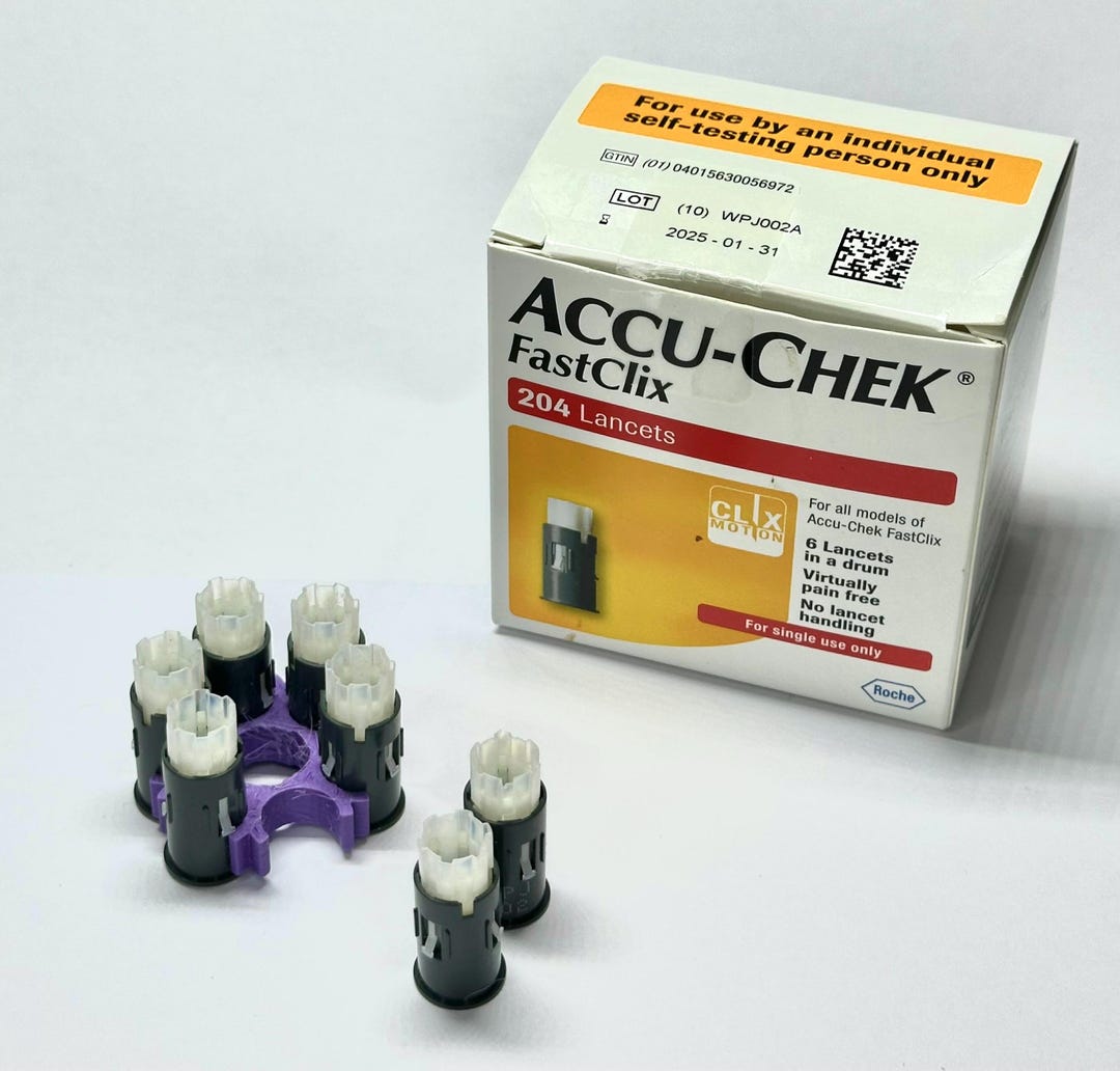 Accu-check Fastclix Lancet Drum Organizers - 2 Pack Hexagonal - Holds 7 ...