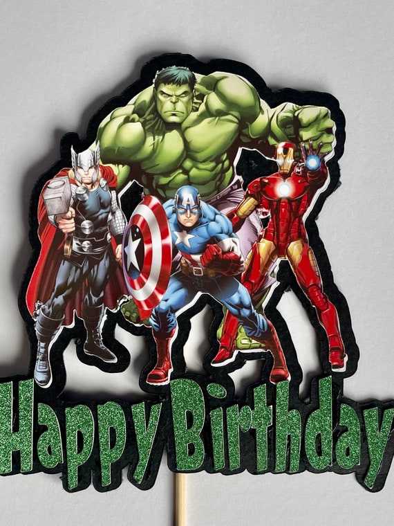 Marvel Happy Birthday Cake Topper - Etsy
