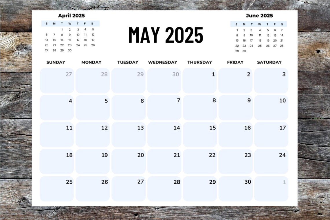 2025 Minimalist Printable Monthly Calendar Template | INSTANT DOWNLOAD ...