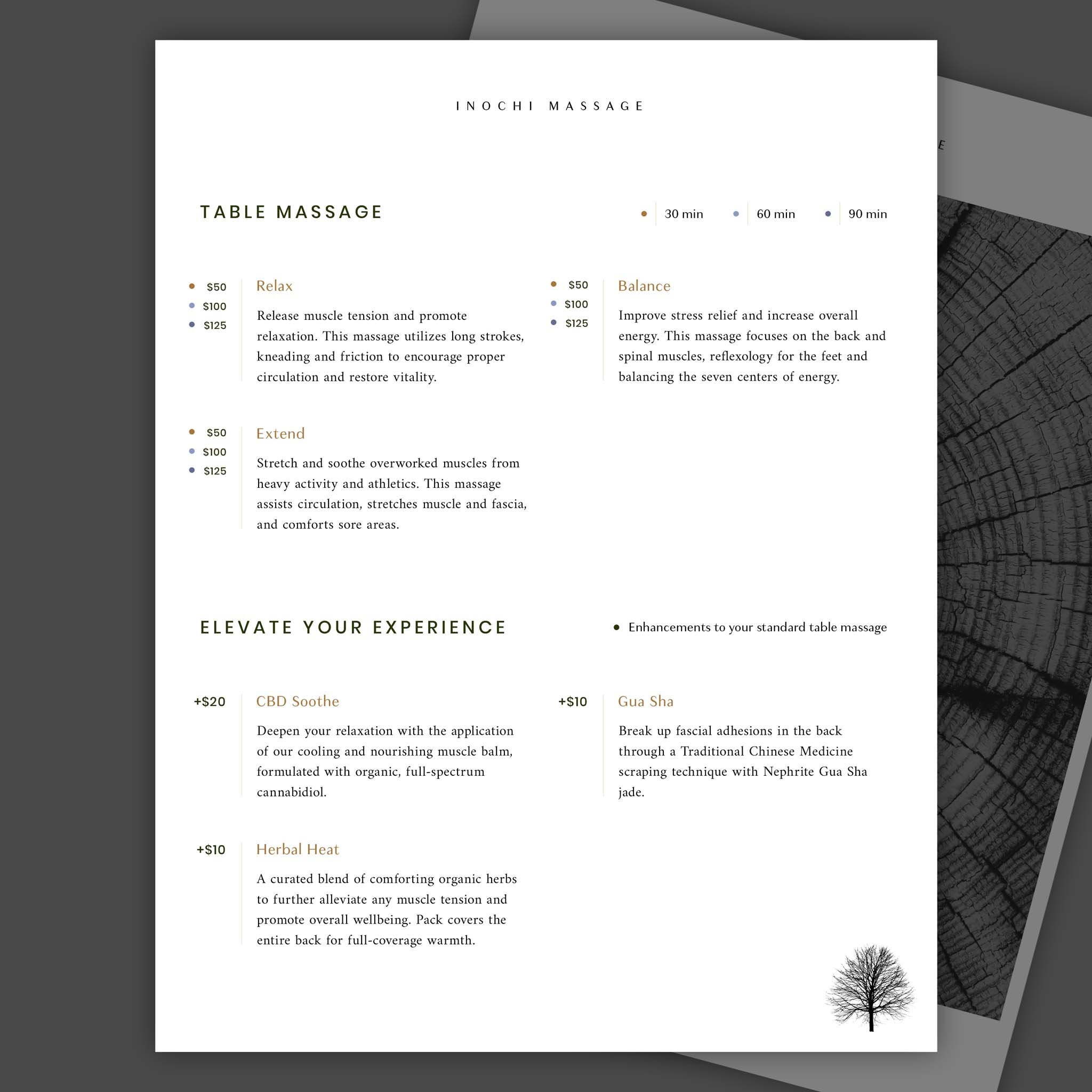 Minimal Aesthetic Pricing Guide | Spa Esthetician Massage Facial ...