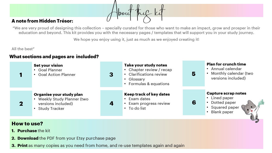 The Ultimate Student Planner, Ultimate Student Exam Prep Kit, Printable ...