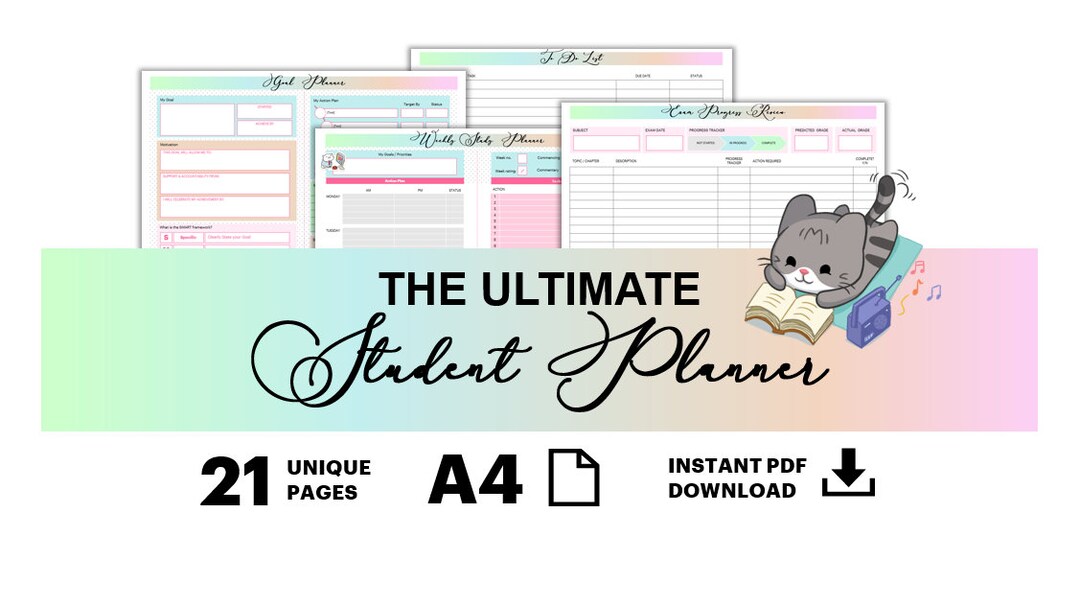 The Ultimate Student Planner, Ultimate Student Exam Prep Kit, Printable ...