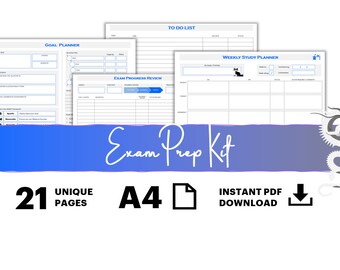 Student Exam Prep Kit, Printable Exam Planner, College Exam Study ...