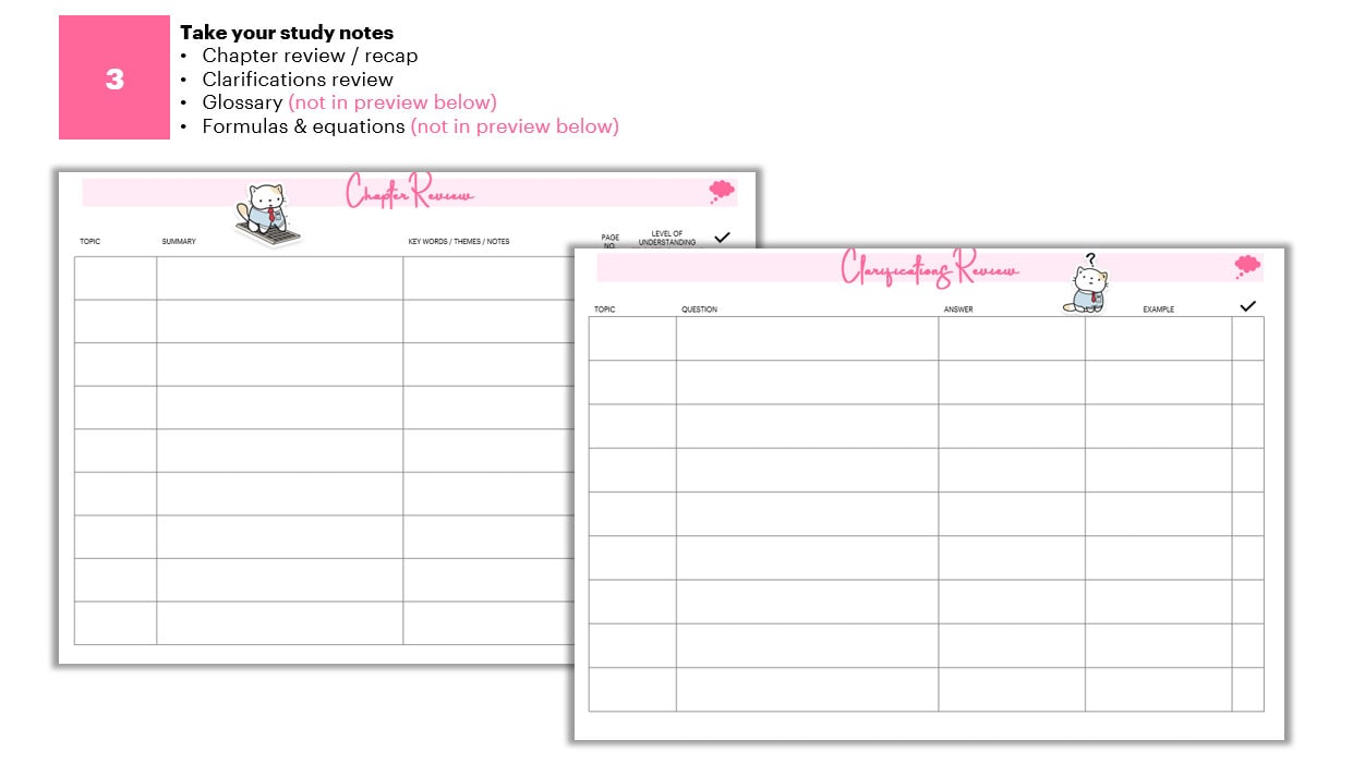 Student Exam Prep Kit, Printable Exam Planner, College Exam Study ...