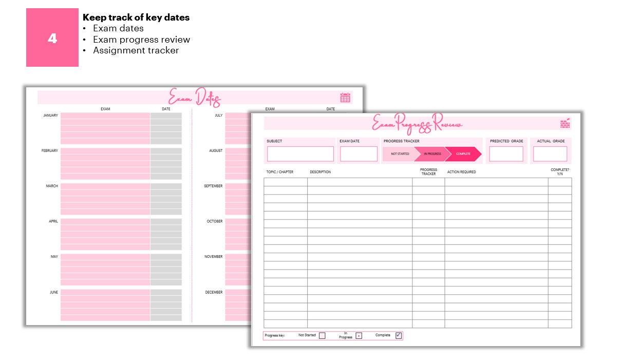 Student Exam Prep Kit, Printable Exam Planner, College Exam Study ...