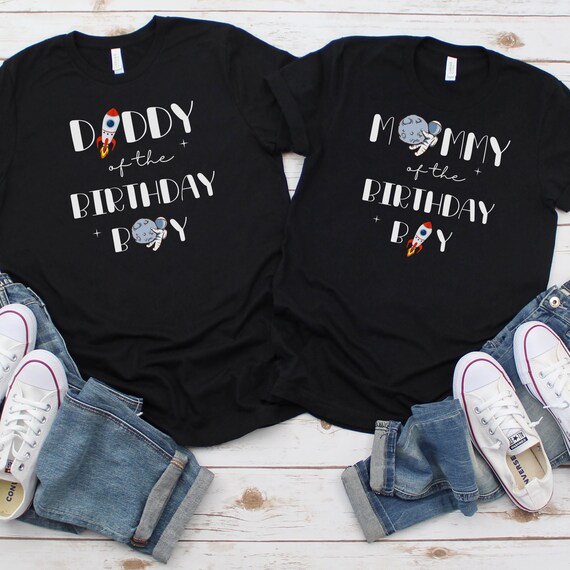 Dad of Birthday Boy Space Shirt Mom of Birthday Boy Space - Etsy