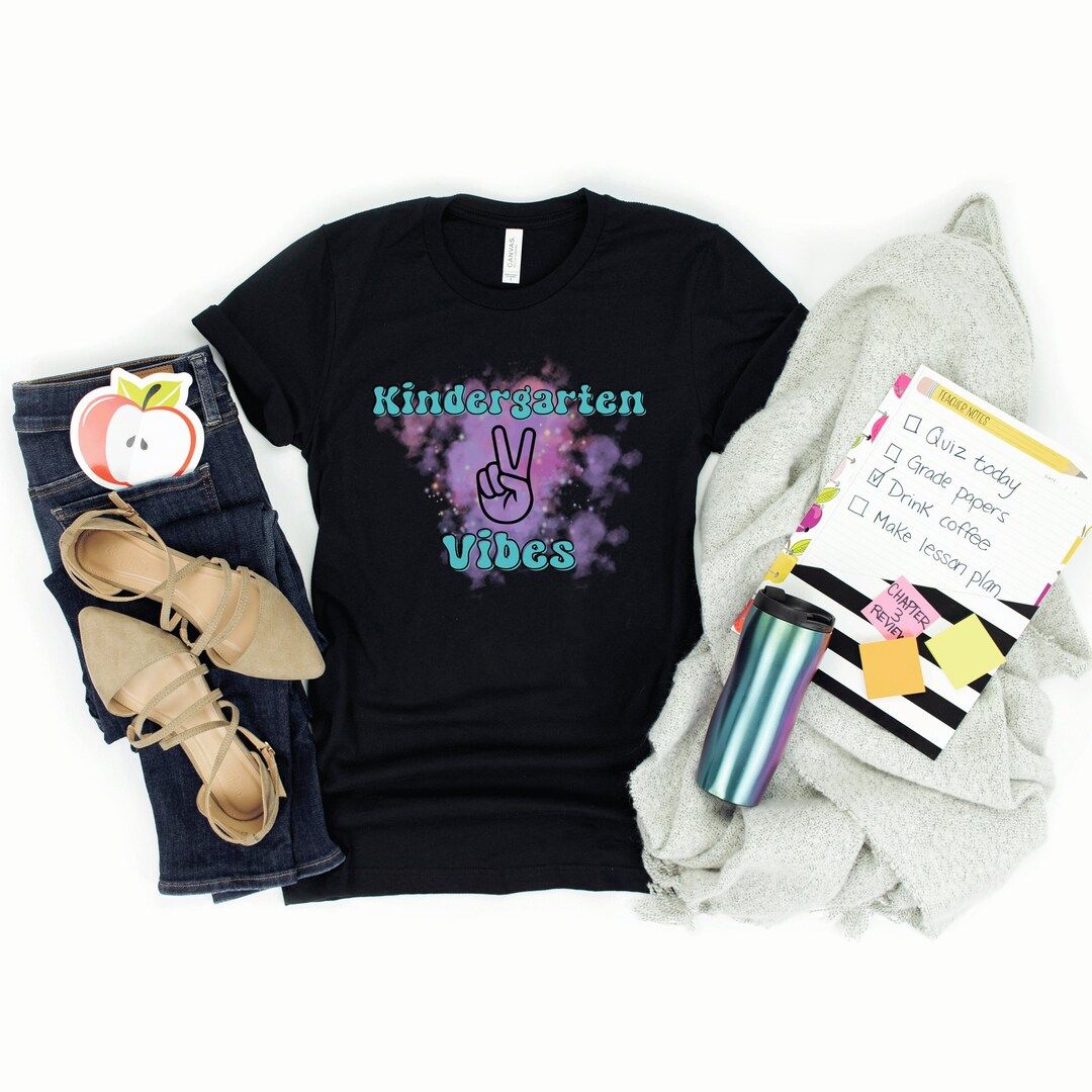 Kindergarten Vibes Teacher Team Tee, Team Kindergarten Matching Shirts ...
