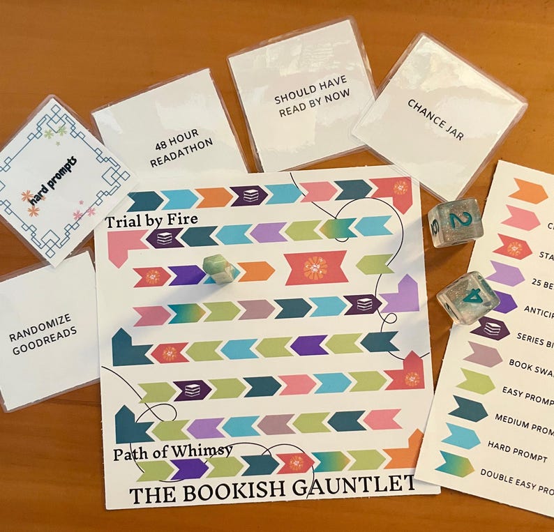 The Bookish Gauntlet TBR Game | Printable Reading Challenge | Digital ...