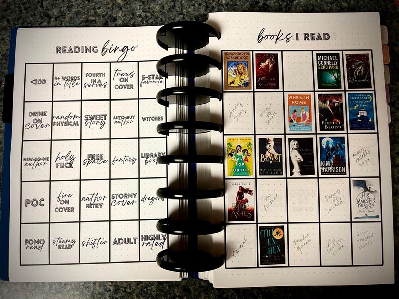 Book Bingo Boards- Reading Planner Printable Spreads- Book Journal ...