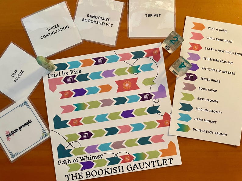 The Bookish Gauntlet TBR Game | Printable Reading Challenge | Digital ...