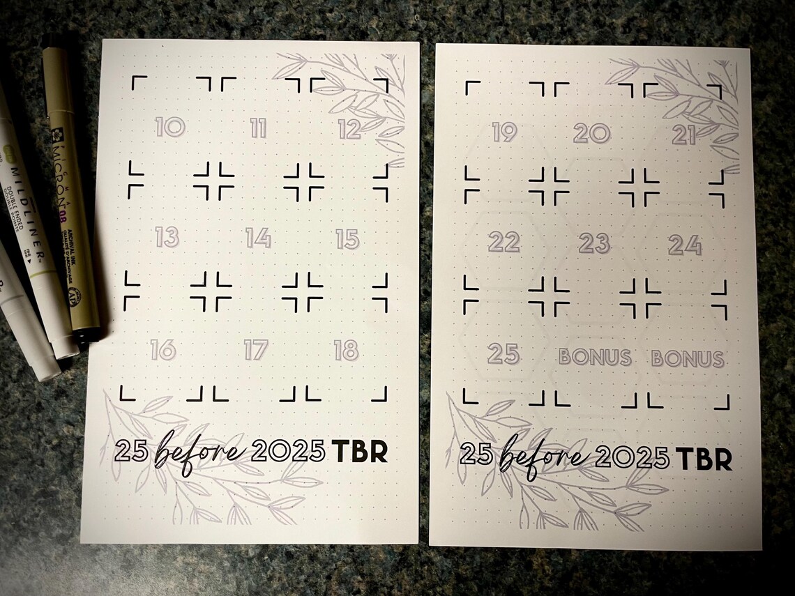 25 Before 2025- Reading Planner Printable Spreads- Book Journal ...