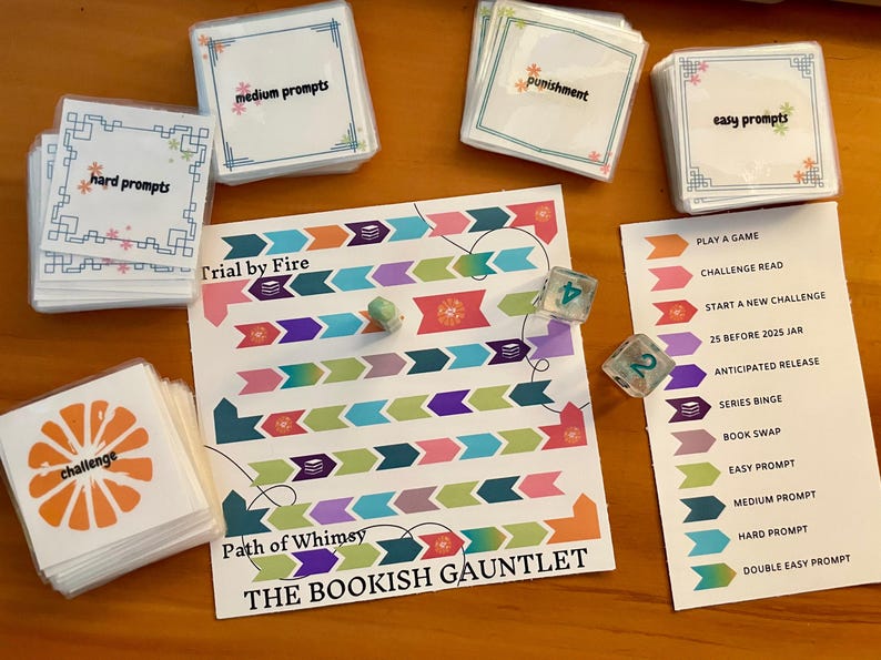 The Bookish Gauntlet TBR Game | Printable Reading Challenge | Digital ...