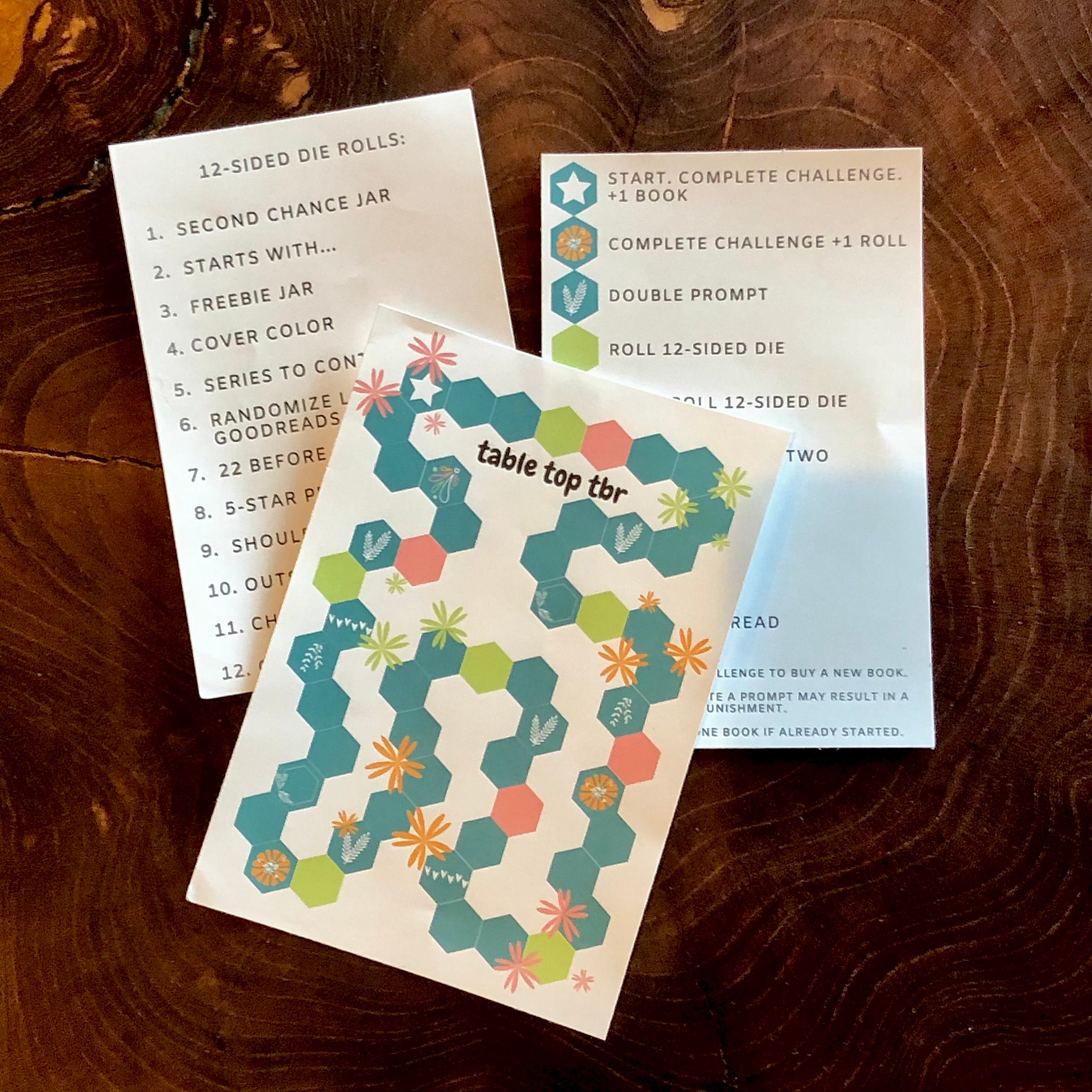 Printable Table Top TBR Game - Reading Game - Reading Challenge ...