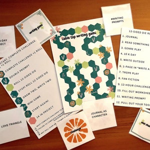 Printable Table Top Writing Game - Writing Game - Writing Challenge ...