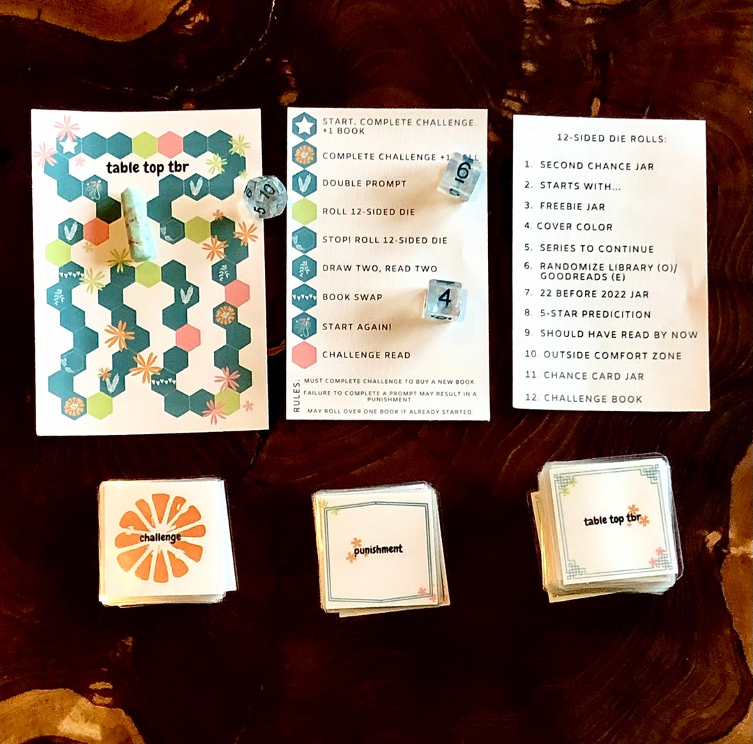 Table Top TBR Game – Book Reading Challenge (digital Download) - Etsy