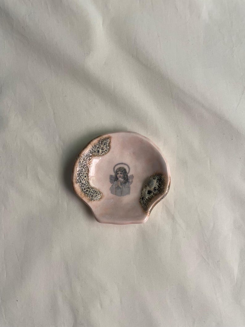 Shell Trinket Dishes - Porcelain - Angels & Flowers - Etsy