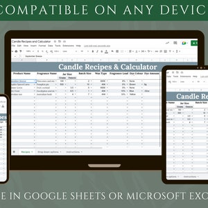 Ultimate Candle Calculator, Candle Recipe Tracking, Candle Spreadsheet ...